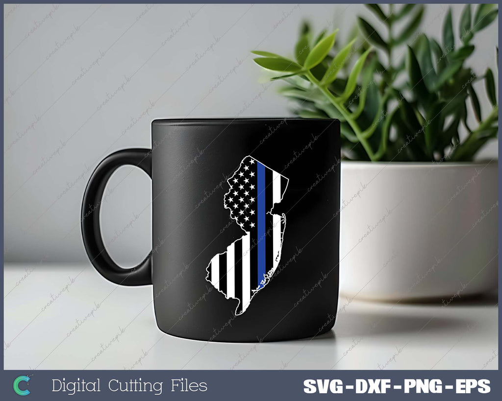 New Jersey Thin Blue Line NJ State Police SVG PNG Cutting Files ...