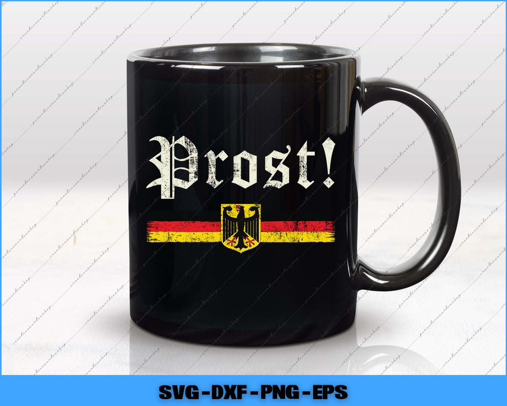 Oktoberfest Drinking Vintage German Flag Prost SVG PNG Printable File ...