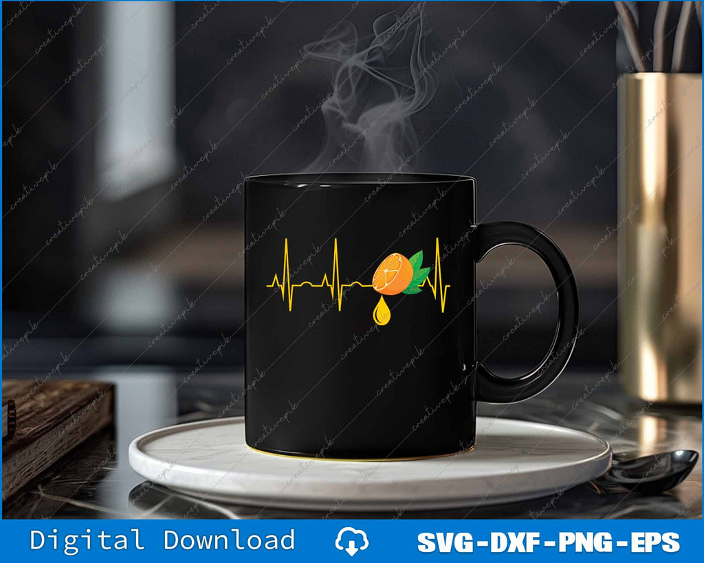 Orange Fruit Citrus Heartbeat Orange Juice Lover SVG PNG File – creativepik