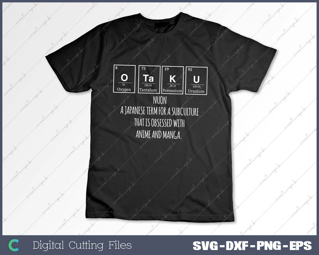 Otaku Definition Japanese Anime & Manga Lover Funny SVG PNG Files ...