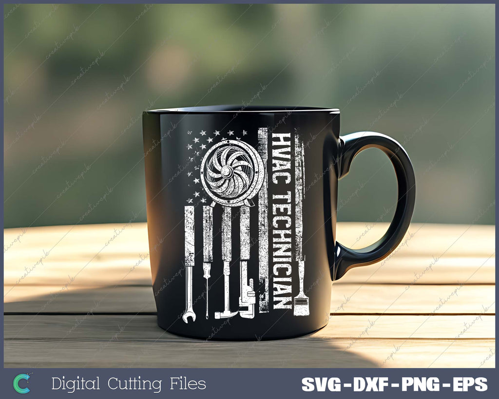 Patriotic HVAC Technician US Flag AC Repairman HVAC Tech SVG PNG Files ...