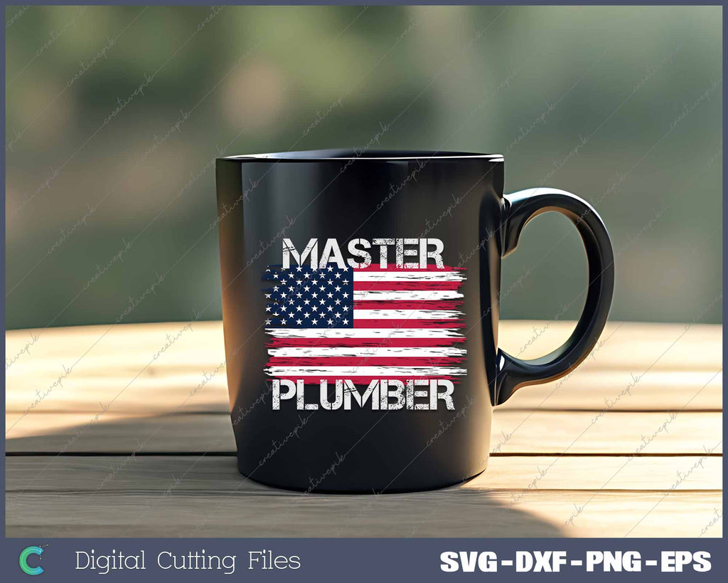 Patriotic Master Plumber Vintage US Flag Plumbing Expert SVG PNG iles ...