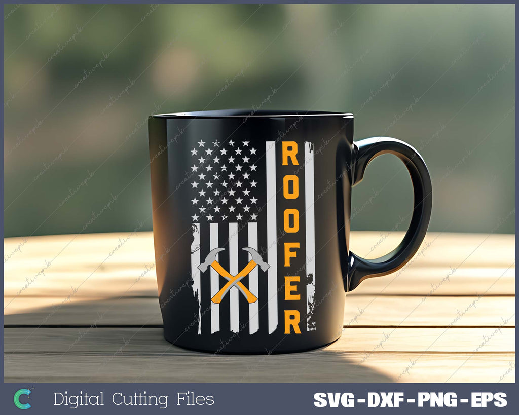 Patriotic Roofer American USA Flag - Roofing Slating SVG PNG Files ...