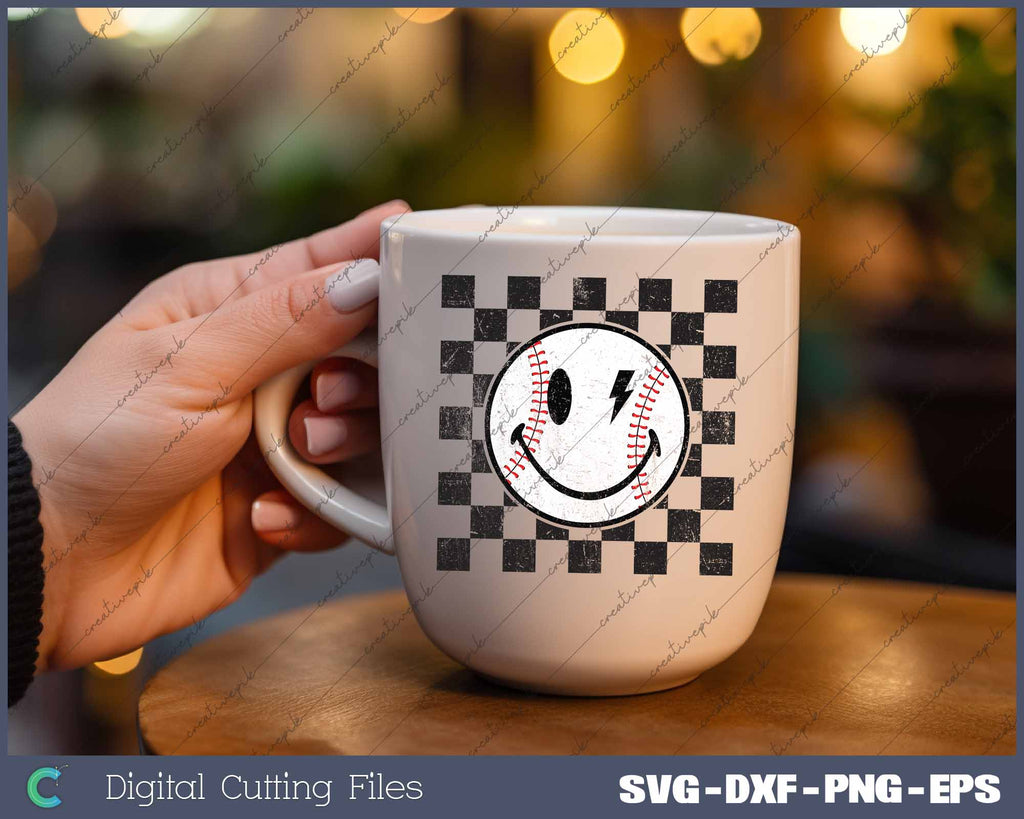 Retro Checkered Baseball SVG PNG Cutting Printable Files – creativepik