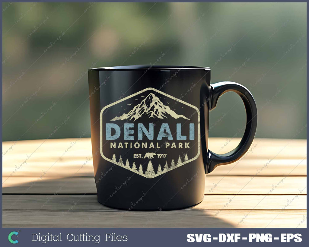 Retro Denali National Park Mountains Nature Hiking SVG PNG Files ...