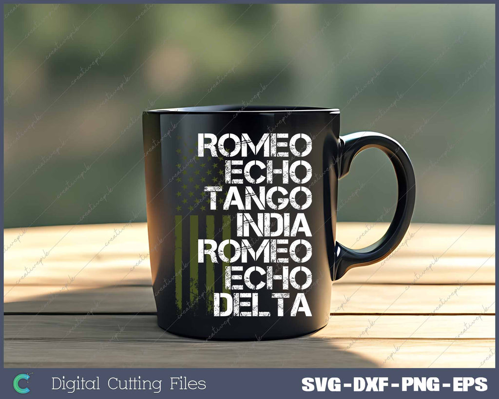 Romeo Echo Tango Military Phonetic Retirement SVG PNG Cutting Files ...