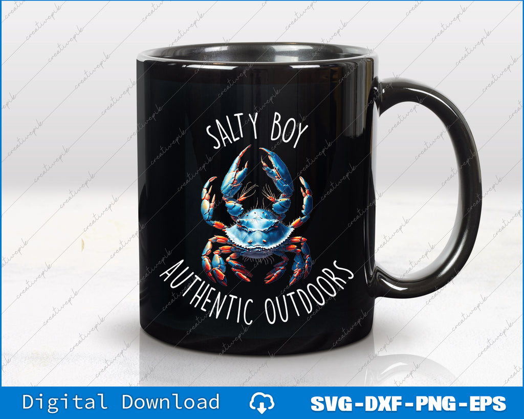 Salty Boy Salty Attitude Funny Fishing Crab Fishing Salty SVG PNG File ...