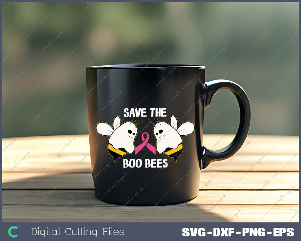 Save The Boo Bees Halloween Funny Breast Cancer SVG PNG Files – creativepik