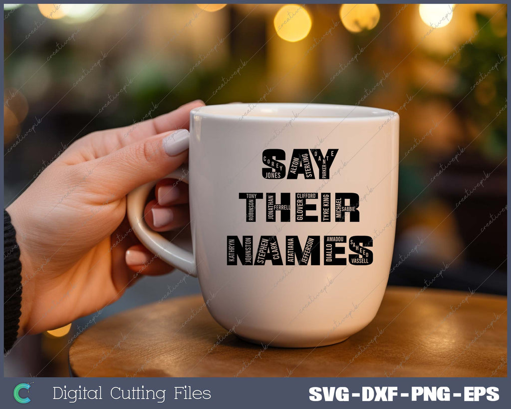 Say Their Names Black Lives Matter (BLM) with Victim SVG PNG Files ...