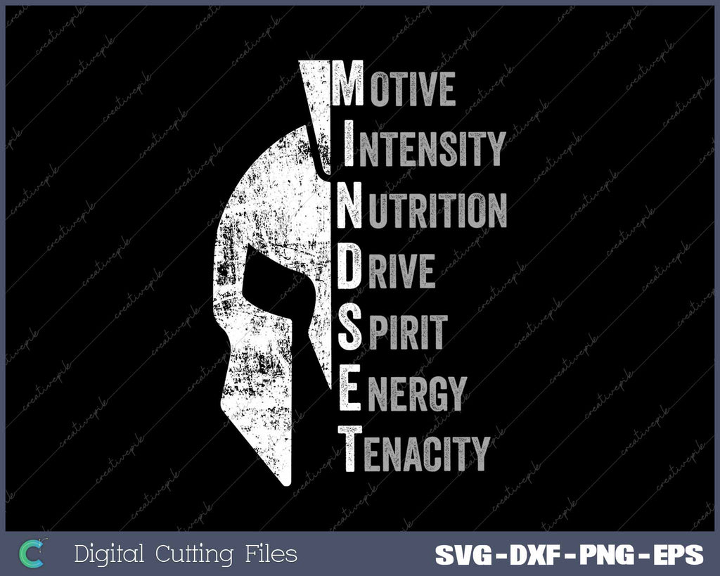 Spartan Mindset Motivational Inspirational Quote SVG PNG Cutting File ...