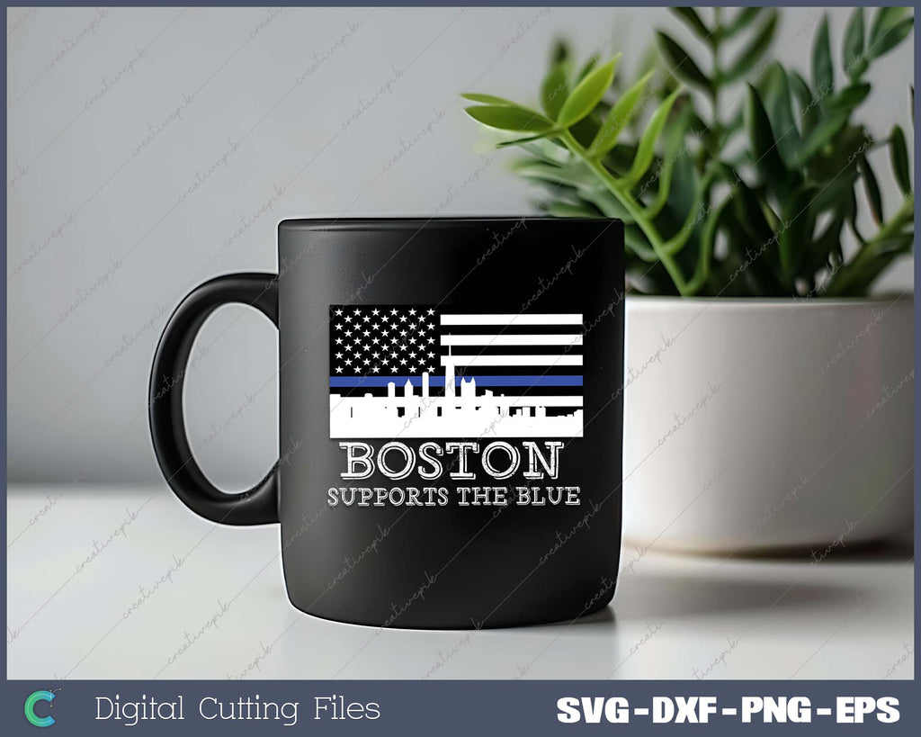 Thin Blue Line Chicago Supports The Blue Police SVG PNG Cutting Files ...