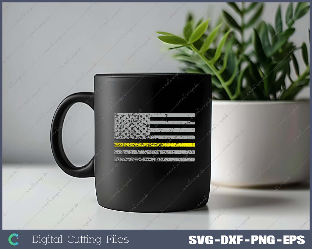 Thin Yellow Line American Flag Emergency Dispatcher SVG PNG Files ...