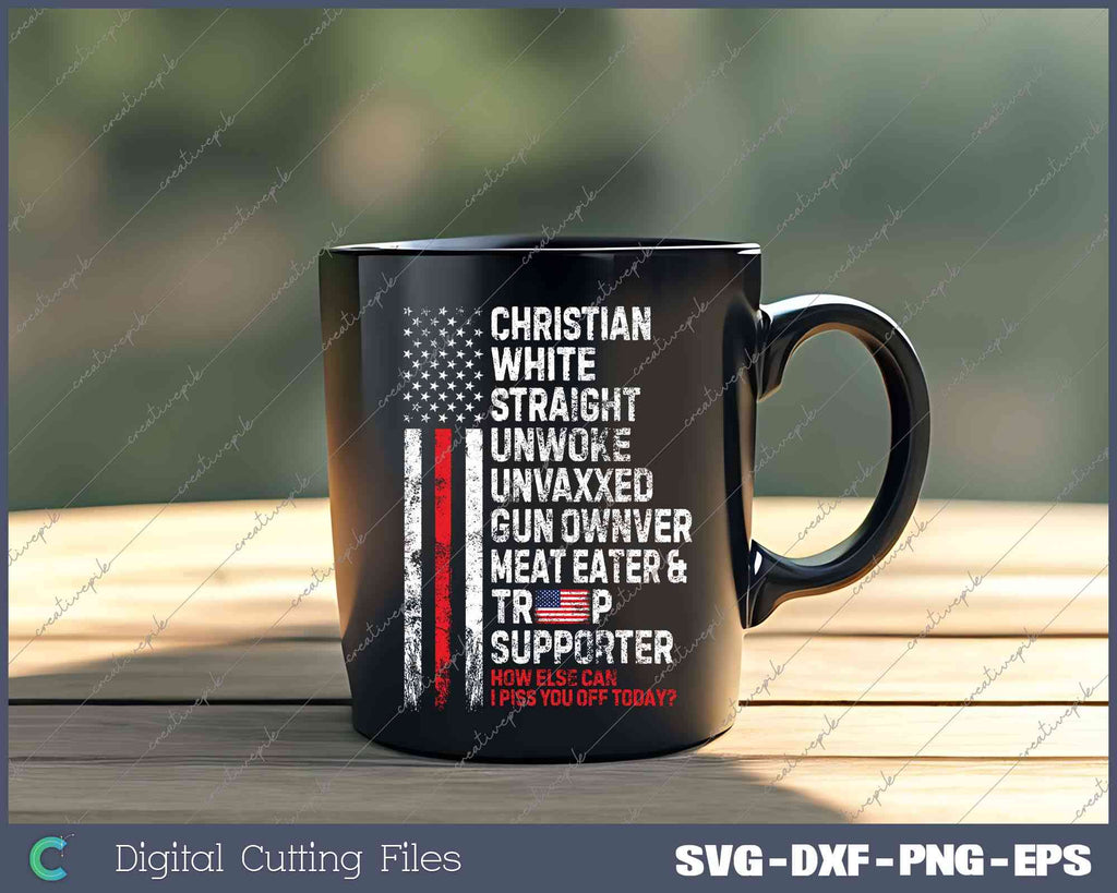 Trump Supporter Christian White Straight Unwoke SVG PNG File – creativepik
