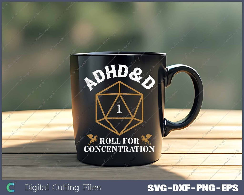 Vintage ADHD&D Roll For Concentration DnD SVG PNG Printable Files ...