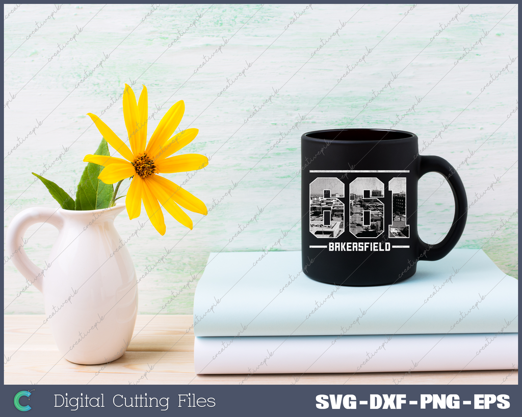 Vintage Bakersfield 661 Area Code California Skyline SVG PNG Files ...