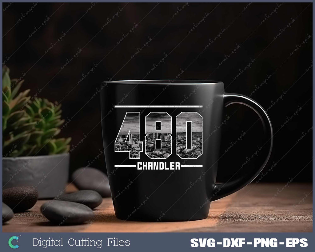 Vintage Chandler 480 Area Code Arizona Skyline SVG PNG Cutting Files ...