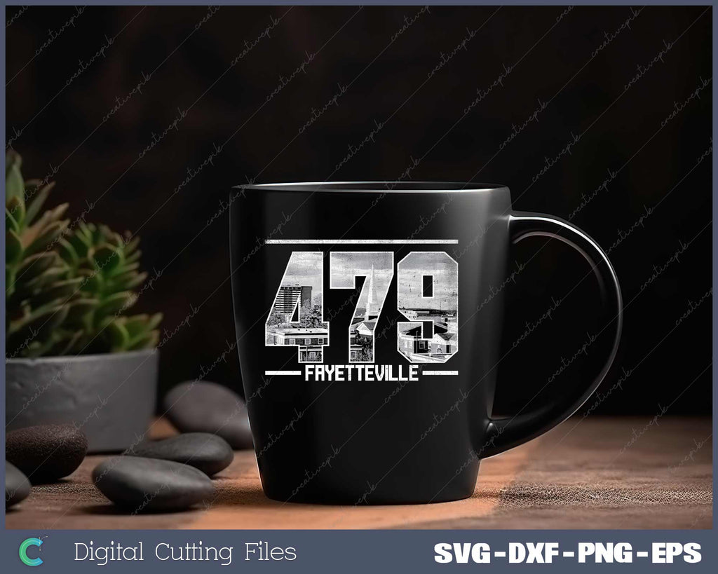 Vintage Fayetteville 479 Area Code Arkansas Skyline SVG PNG Files ...