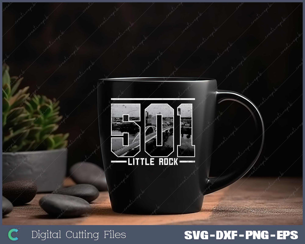 Vintage Little Rock 501 Area Code Arkansas Skyline SVG PNG Files ...