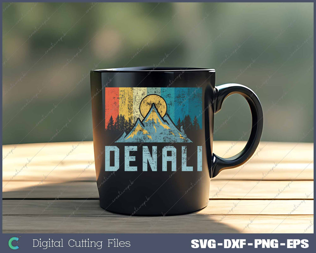 Vintage Mt Denali National Park Alaska Mountain SVG PNG Files – creativepik