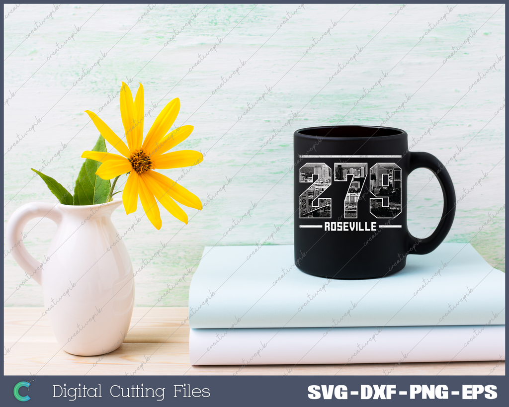 Vintage Roseville 279 Area Code California Skyline SVG PNG Files ...