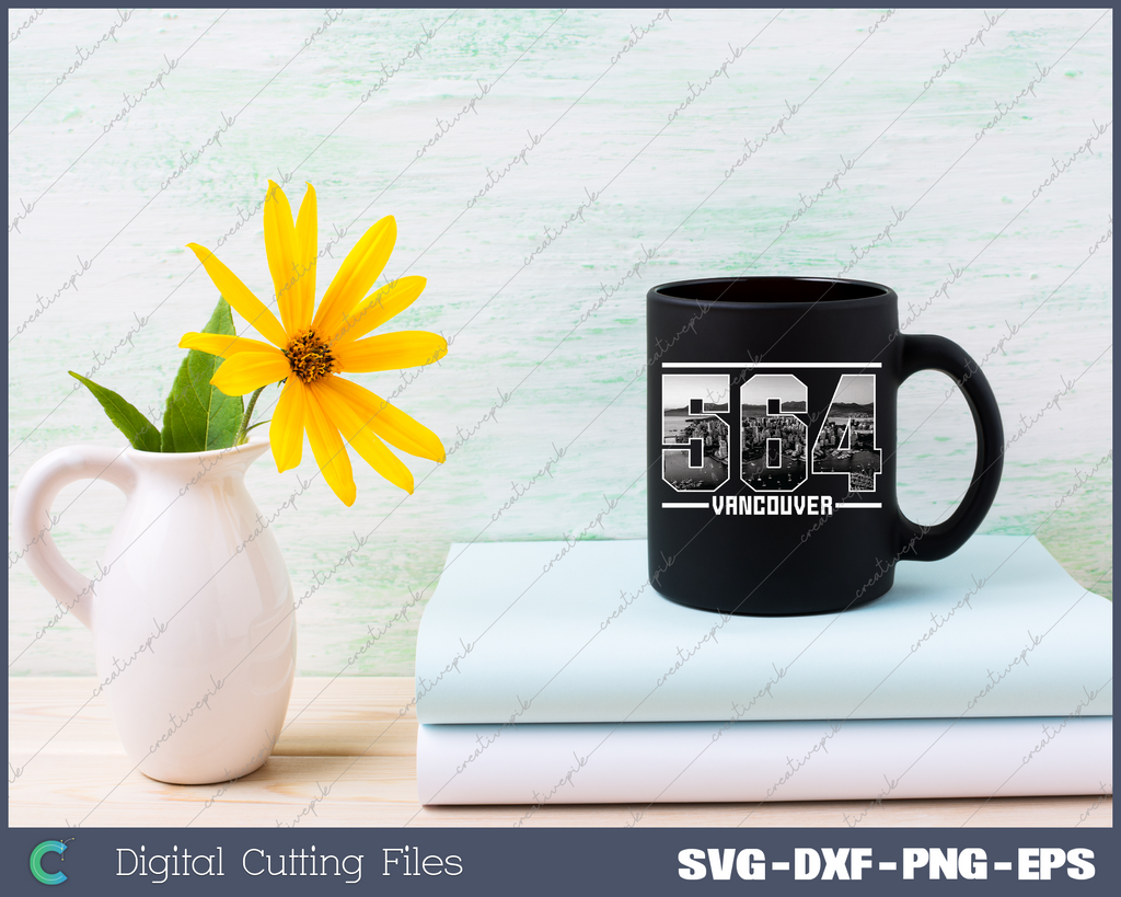 Vintage Vancouver 564 Area Code Washington State Skyline SVG Cut files ...